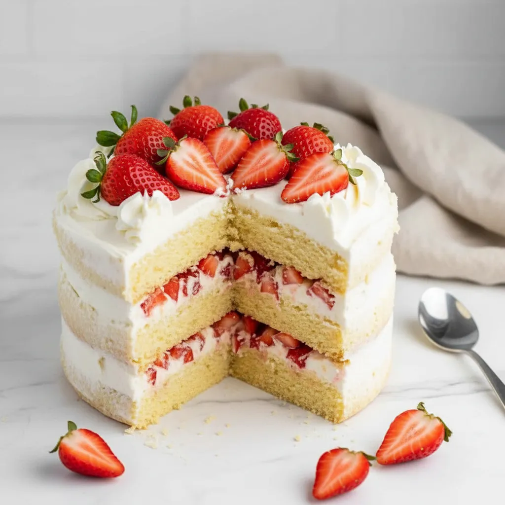 Perfect Strawberry Shortcake Cake Layered Dessert